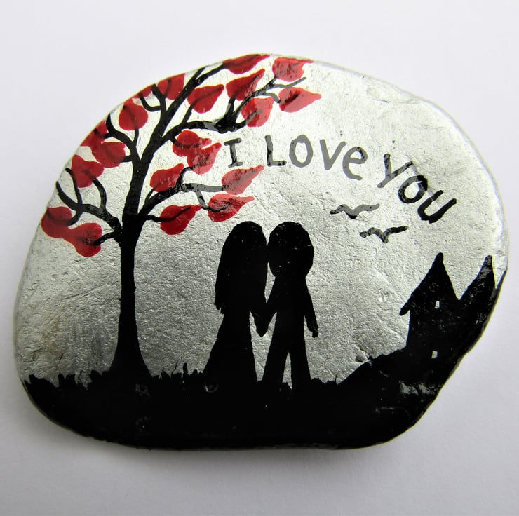 Love Card for Him, Hand Painted Shell, Annivers... - Folksy