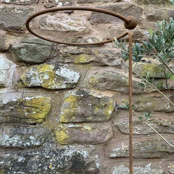 Small Wrap Around Plant Support 1m, Rusty Rusti... - Folksy