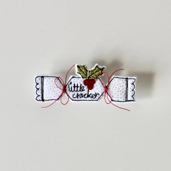 'Little Cracker' - Handmade Christmas Brooch - Folksy