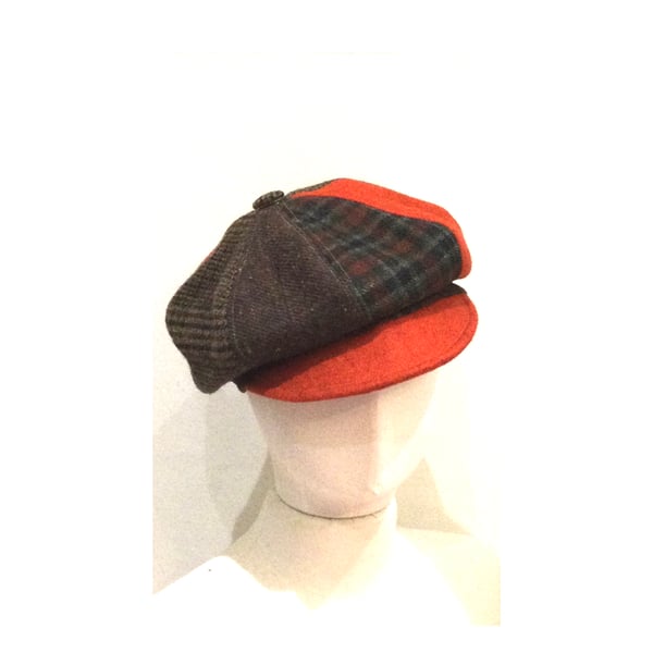 Shelby Cap Rust & Brown Tweed - Folksy