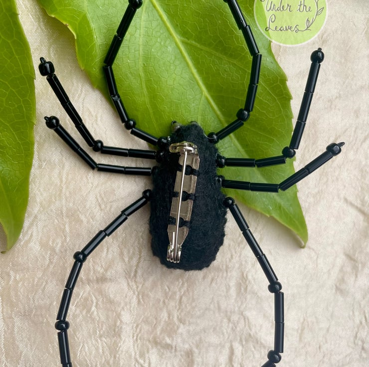Hand embroidered black widow spider bespoke bro... - Folksy