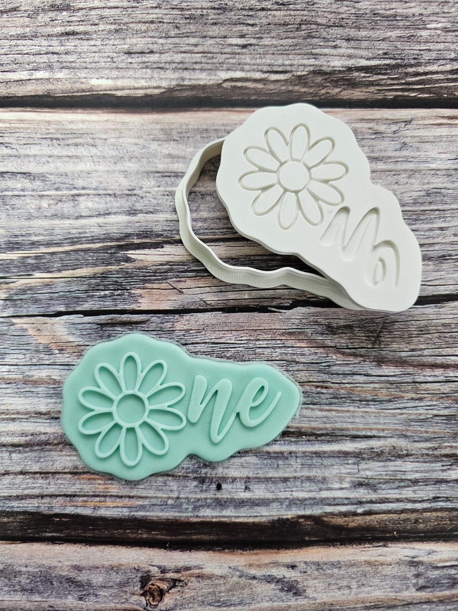 One Cookie Cutter and Embosser, Daisy, First Bi... - Folksy