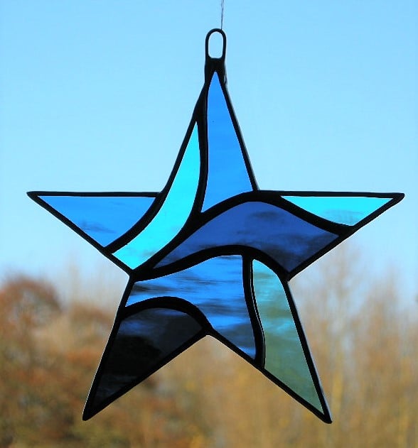 Stained Glass Star (Abstract) in three differen... - Folksy