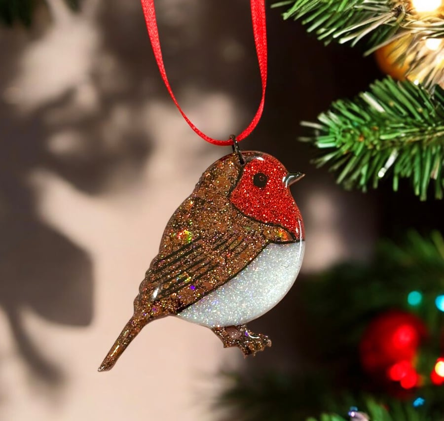 Handmade Robin tree decoration, Christmas tree ... - Folksy