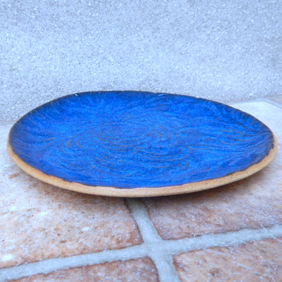 Tea plate handmade in stoneware biscuit cake si... - Folksy