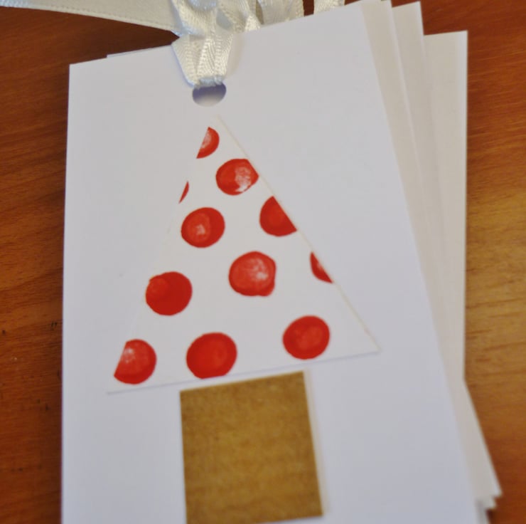 Set of Ten Christmas Tree Tags - Red - Folksy