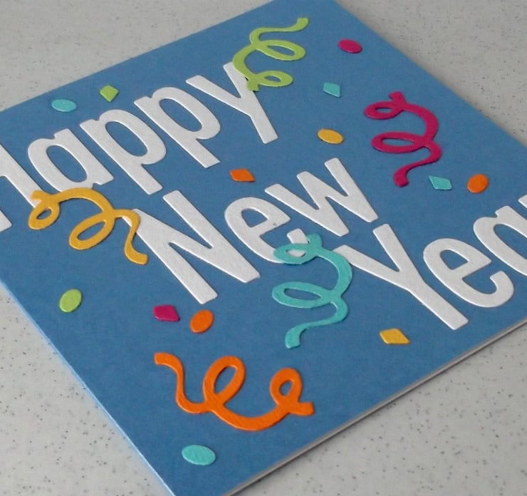 Handmade Happy New Year card - Folksy
