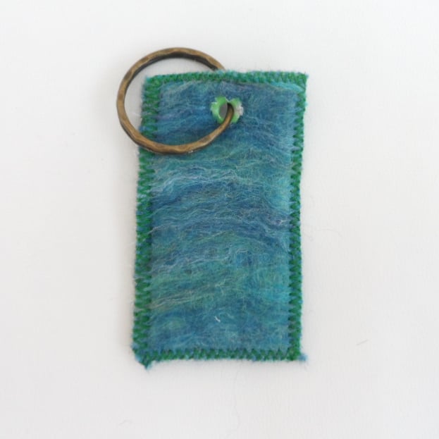 Felted key ring - "angel fish" - Folksy