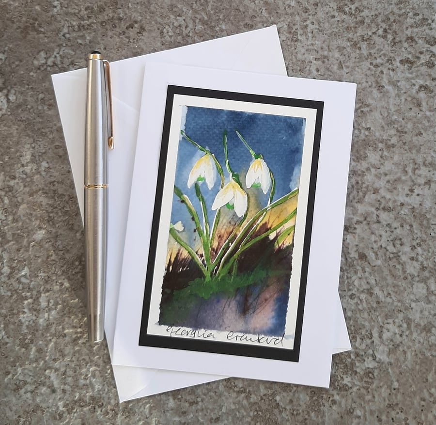 Blank Handpainted Watercolour Card. Any Occasio... - Folksy