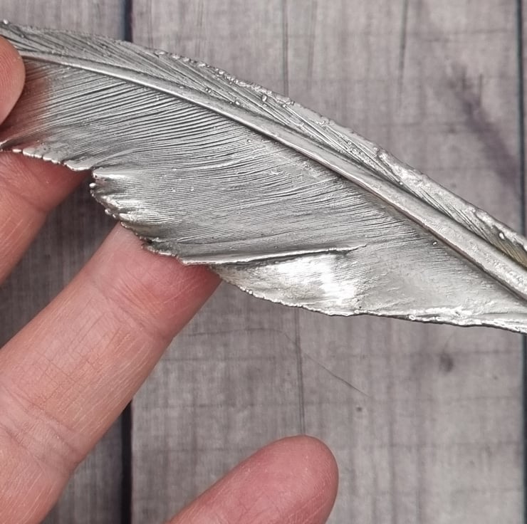 Real feather preserved in silver, beautiful orn... - Folksy