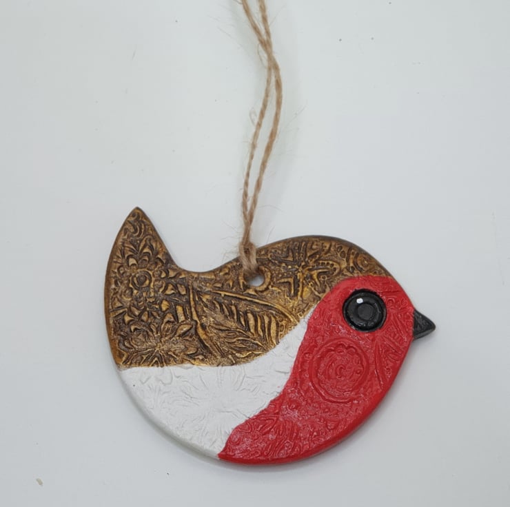 Robin decoration, Christmas hanging decoration ... - Folksy
