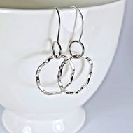 Silver Hoop Earrings, Wavy Sterling Silver Hoop... - Folksy