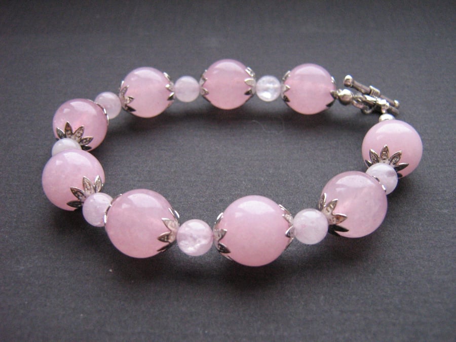 Rose Quartz bracelet - Folksy
