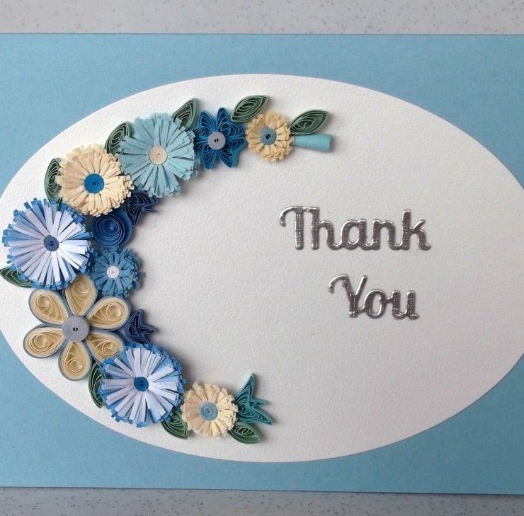 Quilled thank you card - Folksy