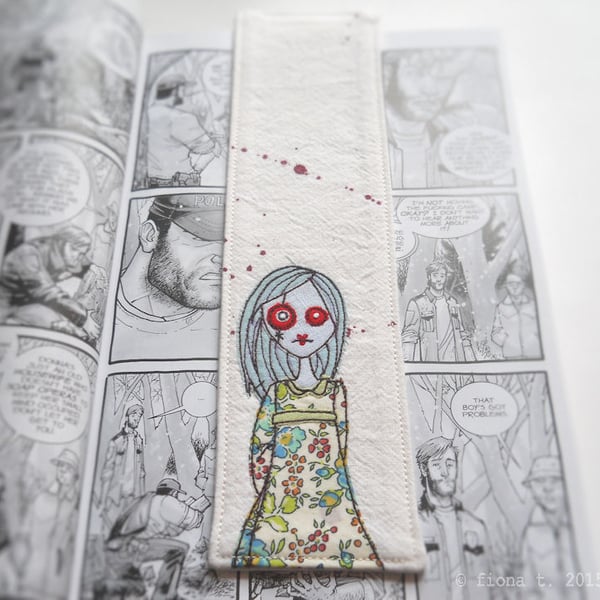 zombie girl bookmark - Folksy