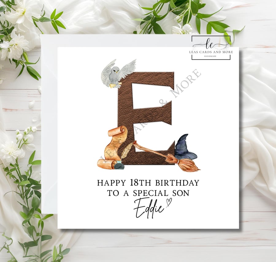 Handmade Wizard Theme Personalised Initial Happ... - Folksy