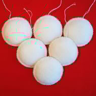 Felt snowball hanging decorations - Folksy