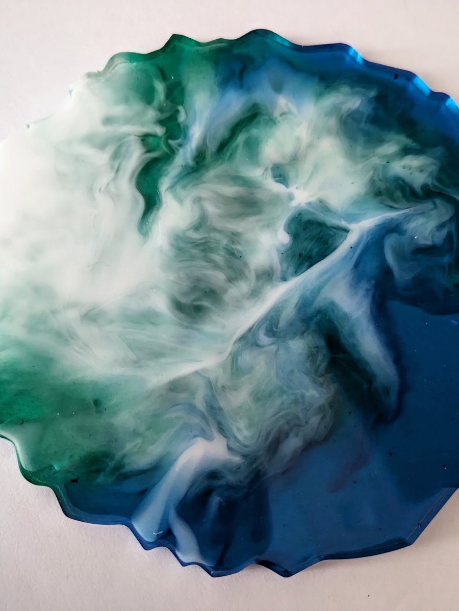 Resin ocean coaster - Folksy