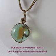 Tutorial Wire Wrapped Marble Pendant, PDF Begin... - Folksy