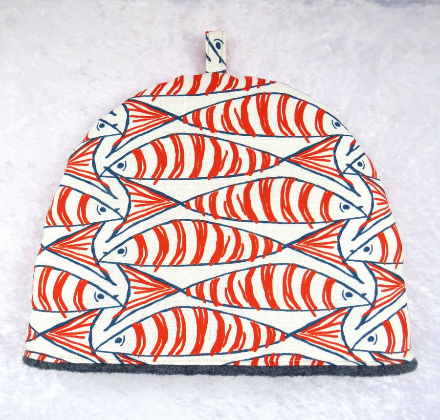 Tea cosy, fish design, size medium, to fit a 3-... - Folksy