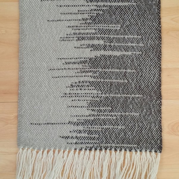 Hand Woven Rug - Grey and brown - Folksy