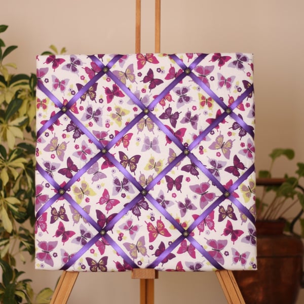 Butterfly fabric notice board, jewellery hanger... - Folksy