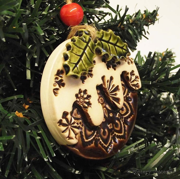 Ceramic Christmas pudding decoration Xmas decor... - Folksy
