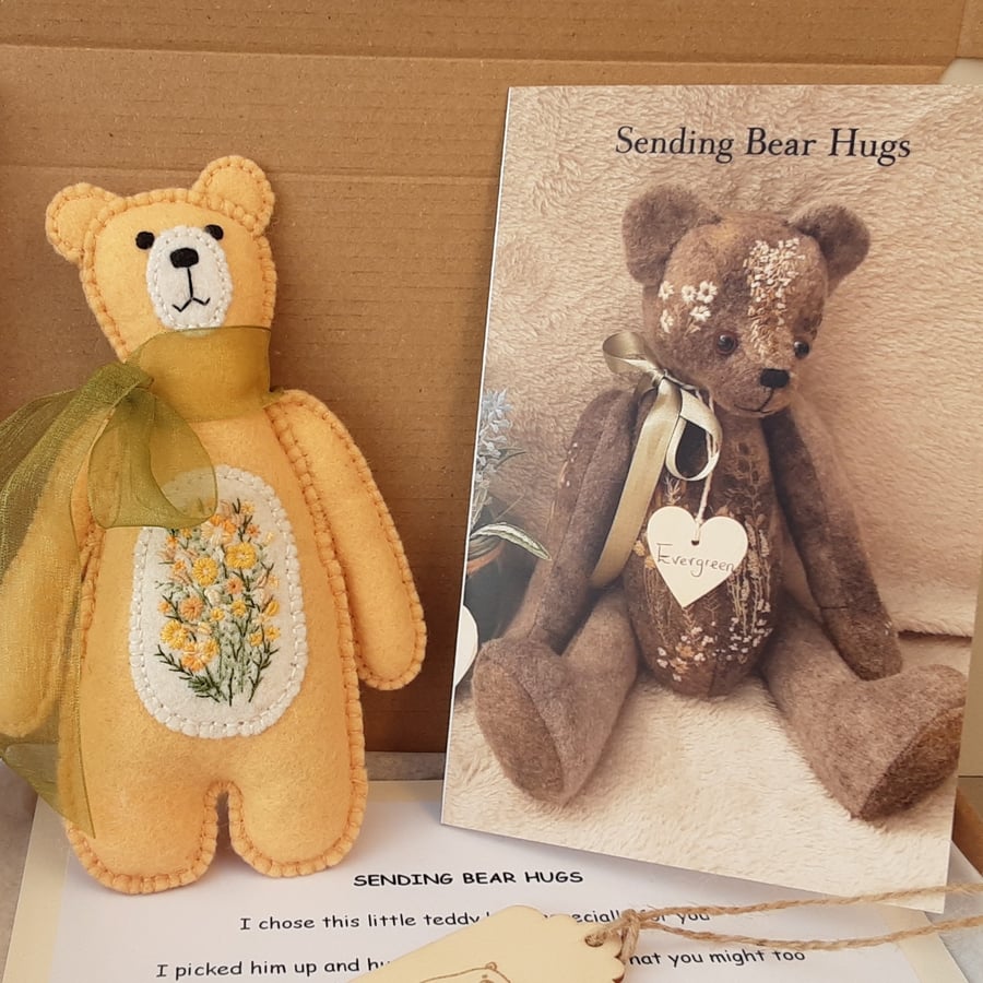 Teddy bear letterbox gift, Sending Bear hugs,Bi... - Folksy