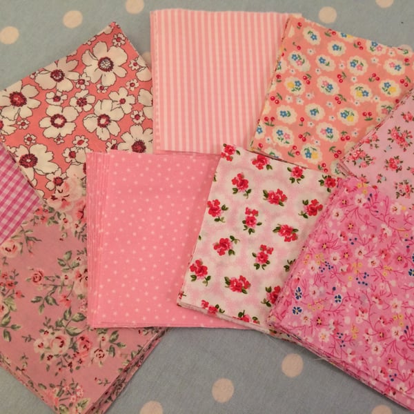 40 x 4.5" pink patchwork squares , quilt,... - Folksy
