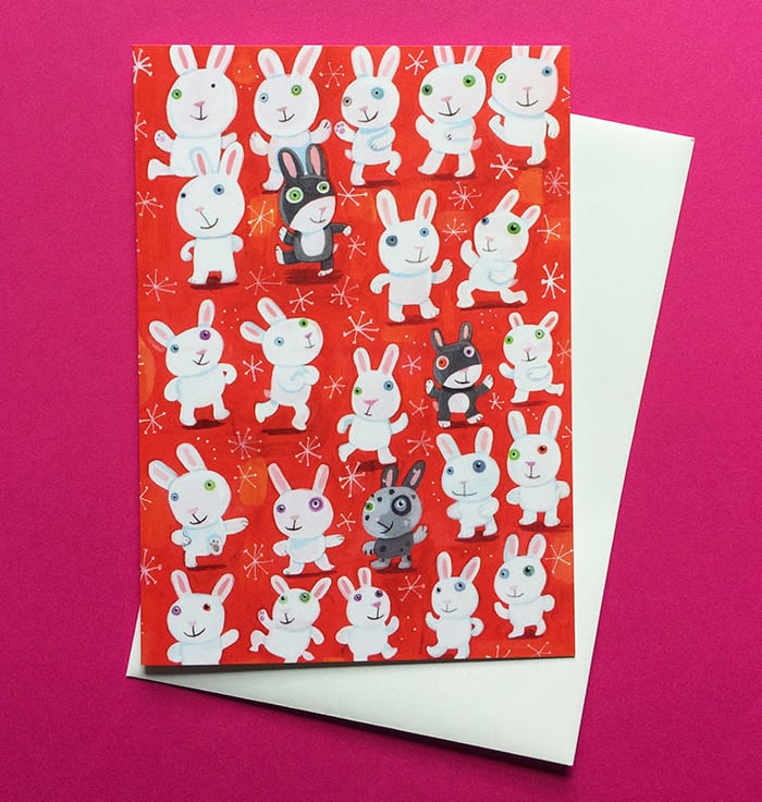 Beautiful Bundles- Rabbit 5 greetings cards mul... - Folksy
