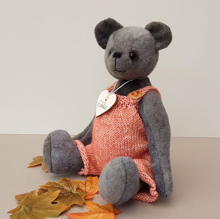 Dressed artist bear, hand dyed collectible tedd... - Folksy