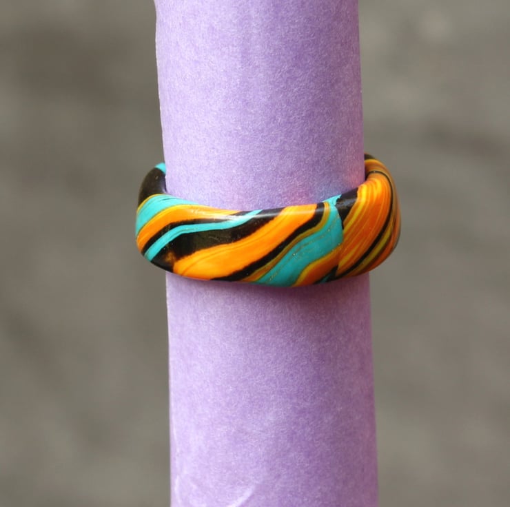 Dancing Colours - Designer Band Ring - Unique P... - Folksy