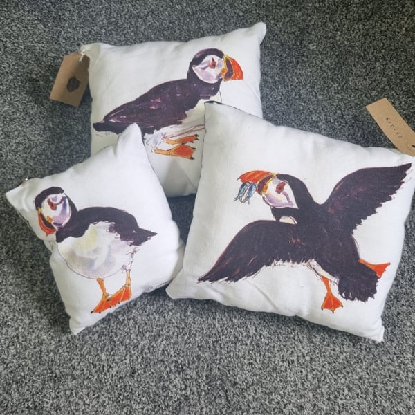 Little Puffin Cushion Set - Folksy