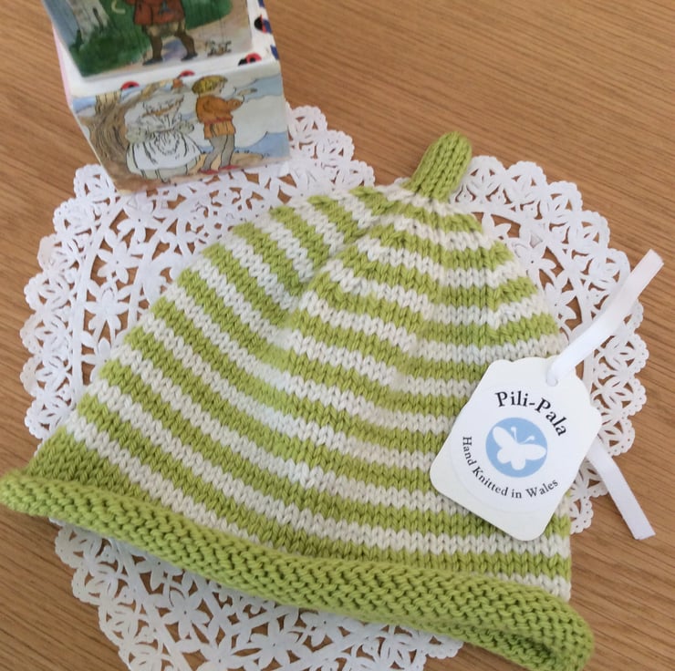Hand Knitted Baby Beanie - Folksy