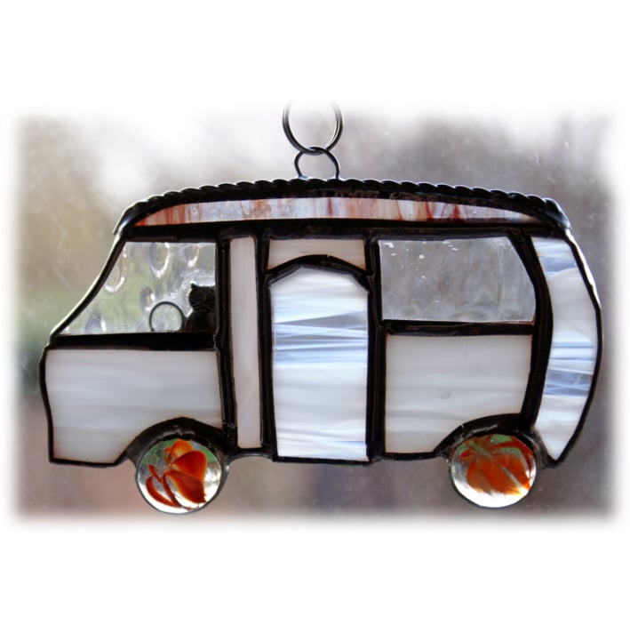 Mini Classic Motorhome Stained Glass Suncatcher... - Folksy