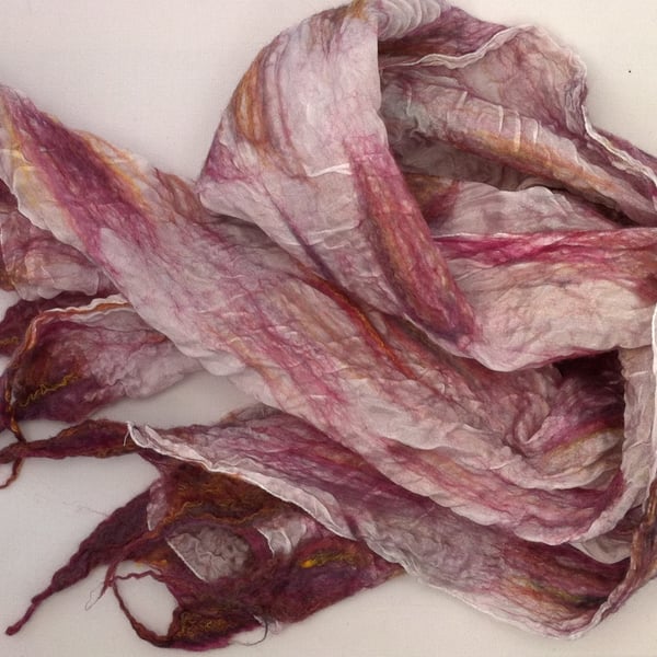Scarf Nuno felted on silk - Folksy