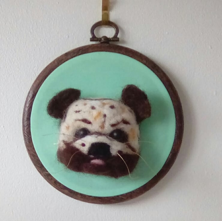 Needle Felted Pug Decoration, Needle Felted Dog - Folksy