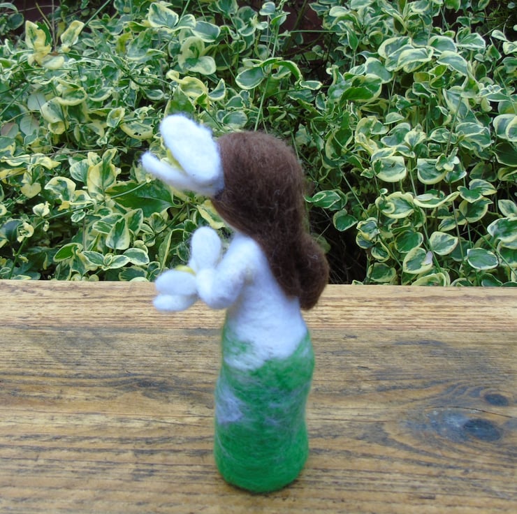 Snowdrop - Spring doll, needle felt doll, Sprin... - Folksy