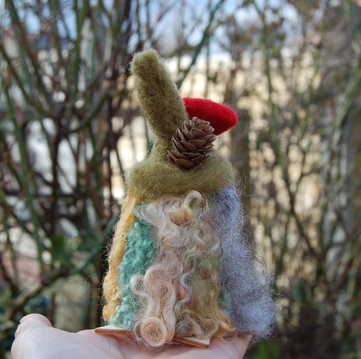 Needle felt Woodland gnome in an enchanted fore... - Folksy