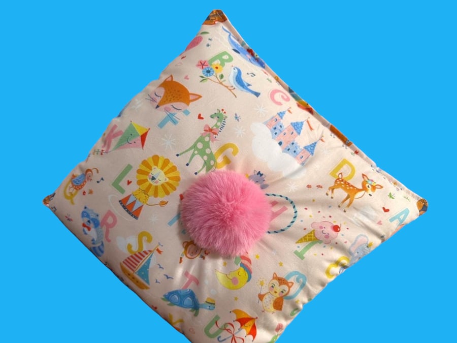 Pretty Children’s ABC PomPom Cushion - Folksy