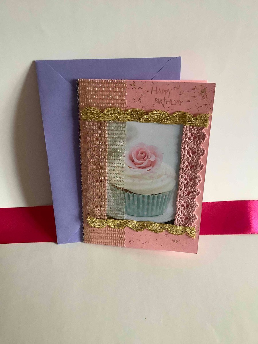 Cupcake happy birthday card - Folksy