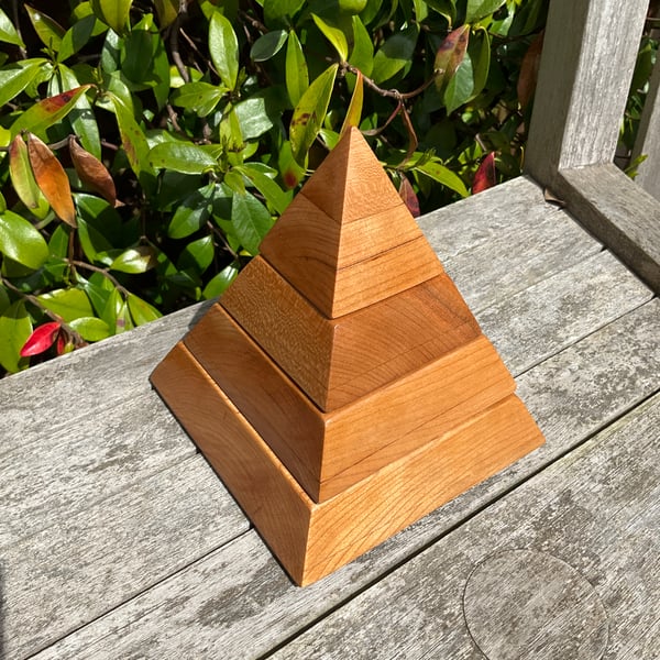 Cherry Wood Pyramid Jewellery Box (WJB26) - Folksy