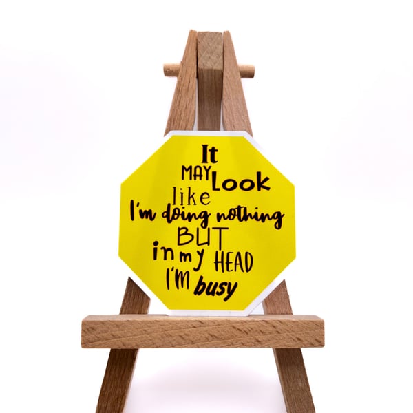 Look Busy Laptop Sticker - Folksy
