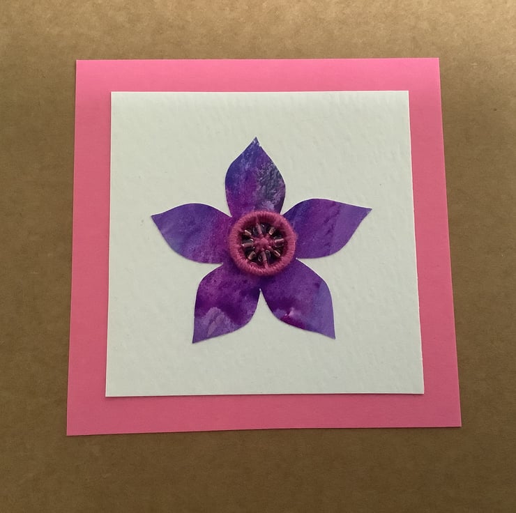 Handcrafted Birthday Card embellished with a Do... - Folksy