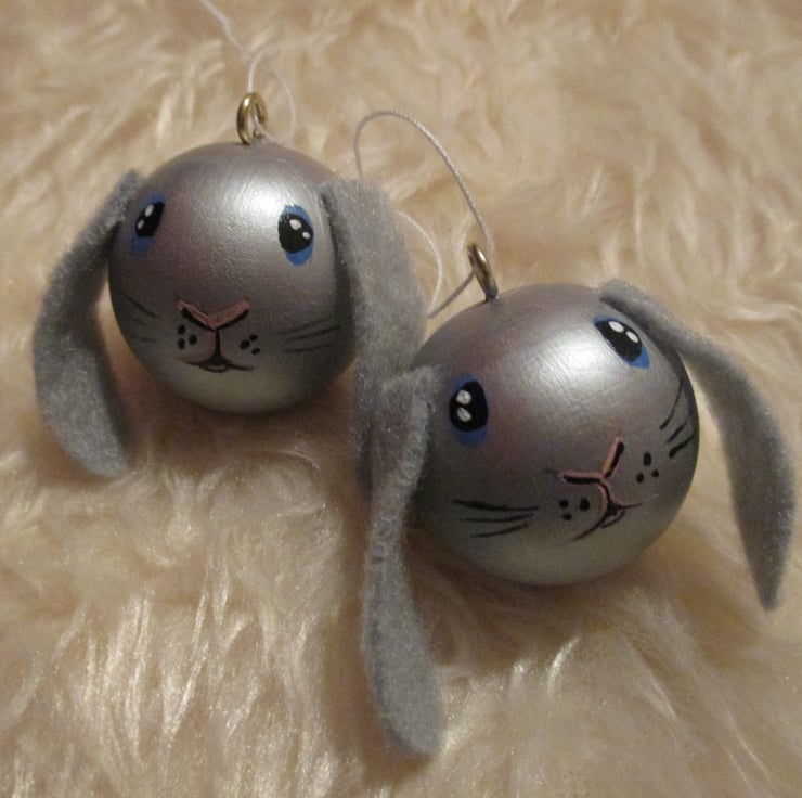 Bunny Rabbit Christmas Tree Baubles Decorations... - Folksy