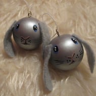 Bunny Rabbit Christmas Tree Baubles Decorations... - Folksy