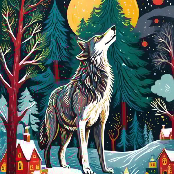 Fox Christmas Card A5 - Folksy