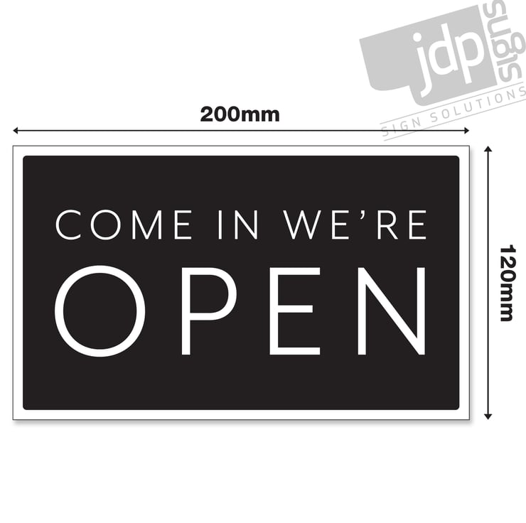 COME IN WE'RE OPEN - BACK IN 2 MINUTES 3MM RIGI... - Folksy