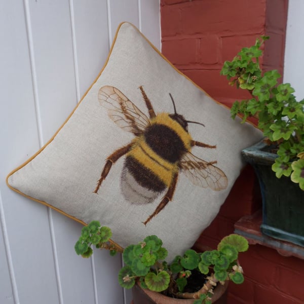 Bee Cushion. A large Boldly coloured Bee in a l... - Folksy