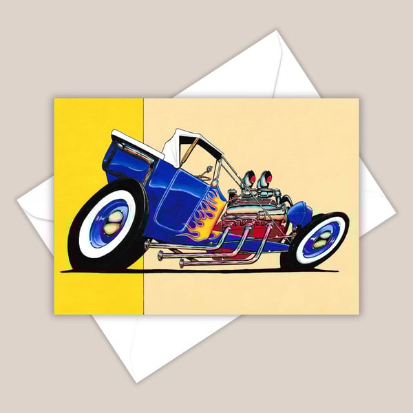 Flamin' Hot Rod Car Card, Custom Car Card, Car ... - Folksy